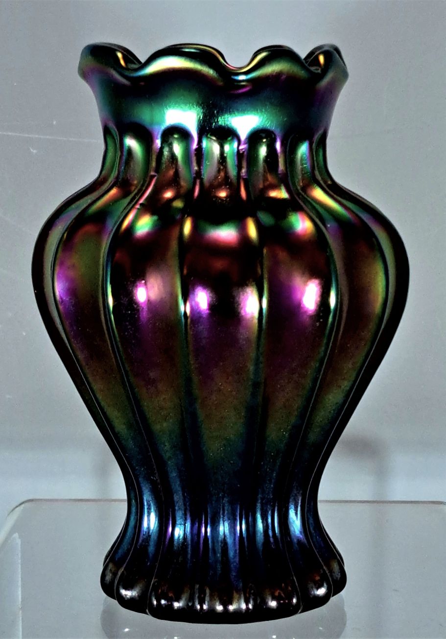 IMPERIAL COLONIAL LADY PURPLE VASE WHIMSEY: Carnival Glass Showcase