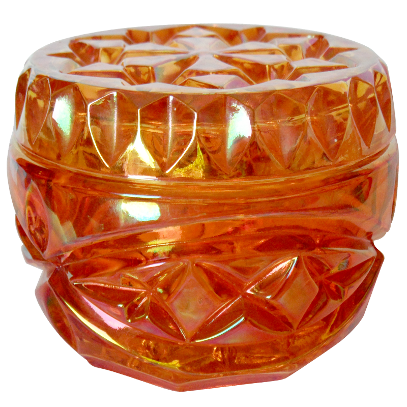 Joseph Inwald Czech Republic Double Diamond Marigold Powder Jar ...