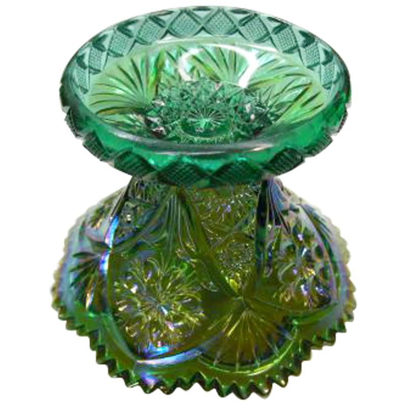 Imperial Four Seventy Four Teal Punch Bowl Pedestal: Carnival Glass ...