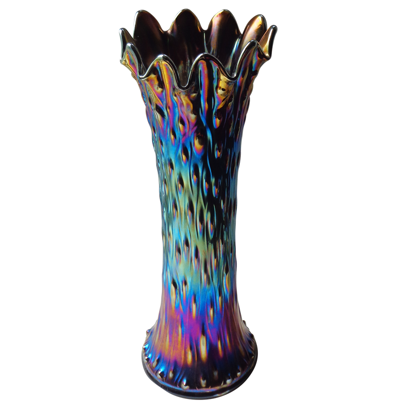 Northwood Tree Trunk Amethyst Mid-Size Vase: Carnival Glass Showcase