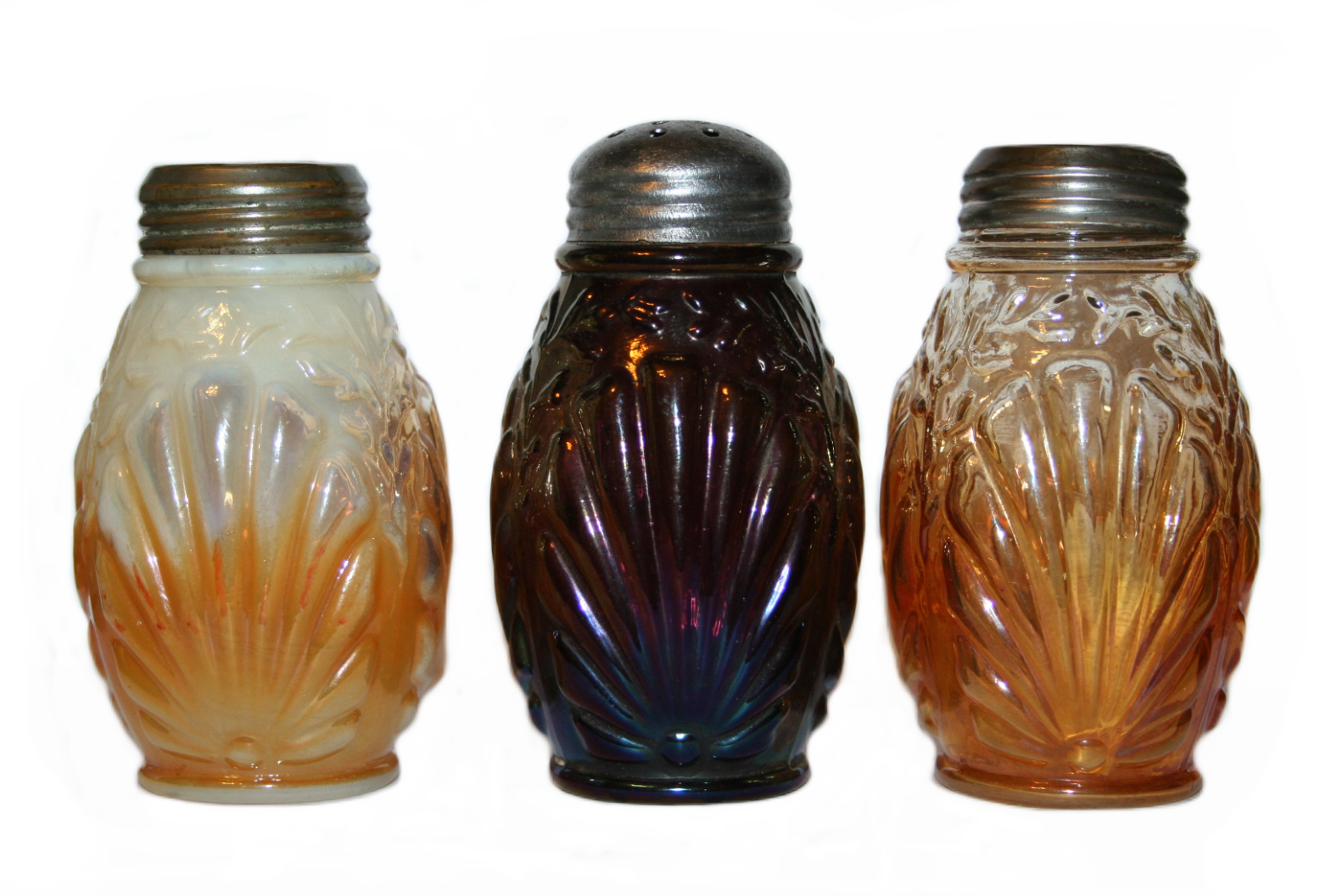 Shell & Seaweed Marigold on Moonstone, Purple and Marigold S&P Shakers ...