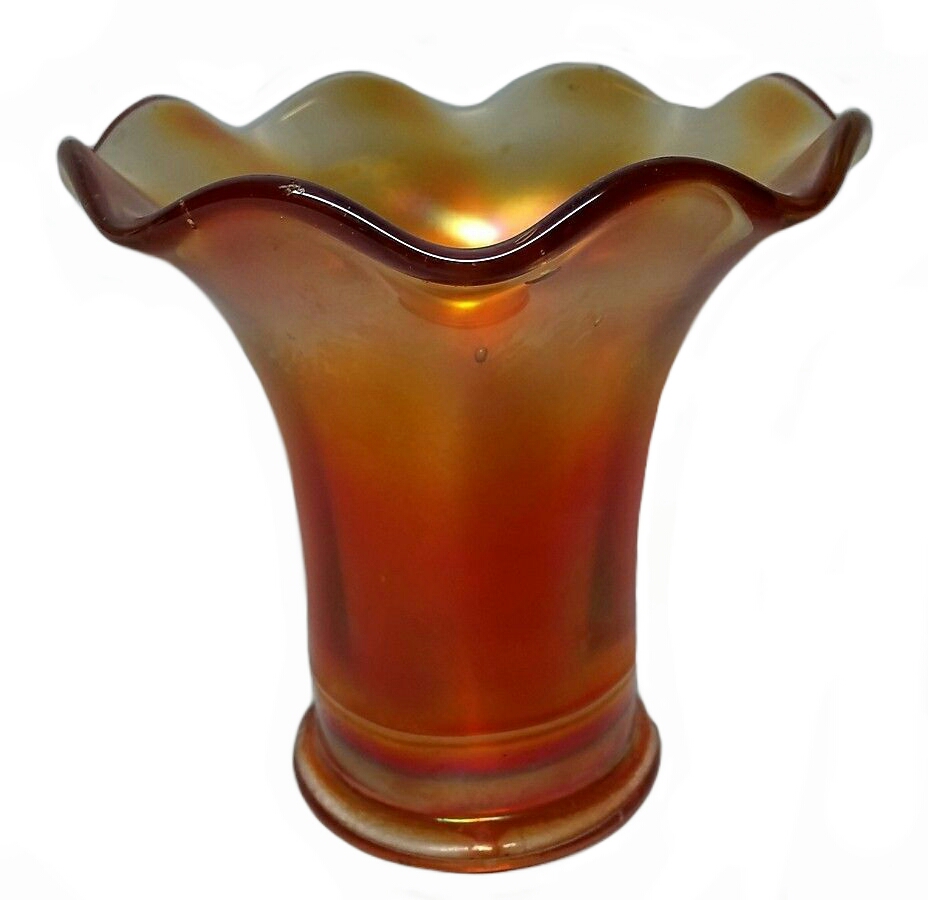 Imperial Smooth Panels Banded Marigold Vase: Carnival Glass Showcase