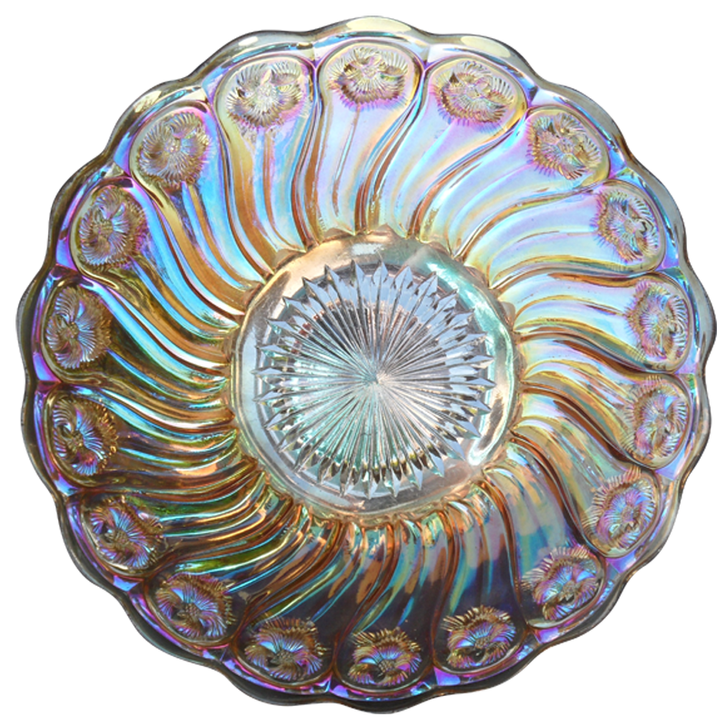 Joseph Inwald Czech Republic Elinke Marigold Chop Plate: Carnival Glass ...
