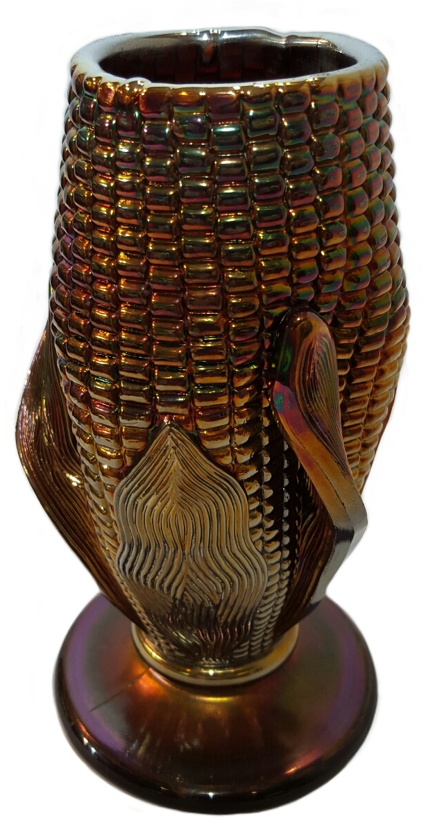 Northwood Pulled Husk Corn Vase Amethyst: Carnival Glass Showcase