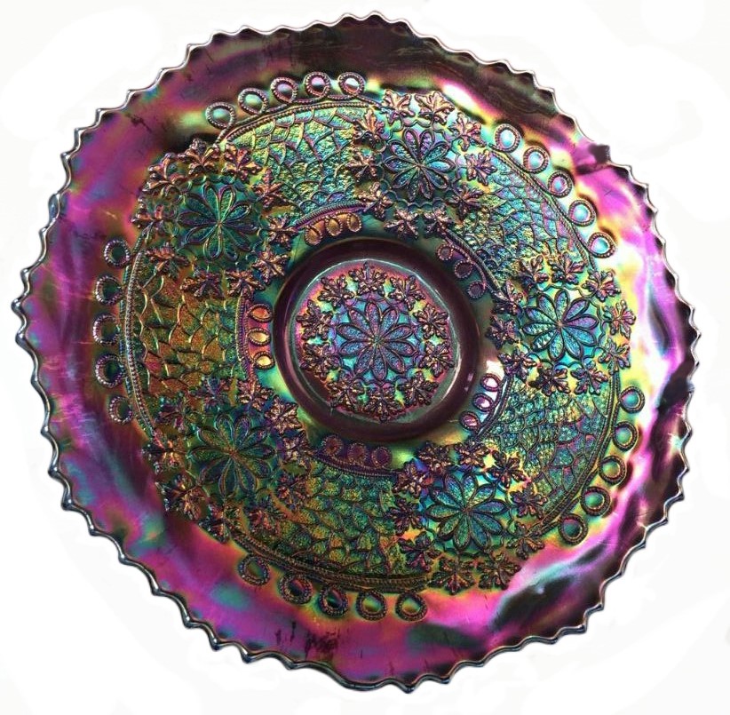 Fenton Leaf Chain Amethyst Plate: Carnival Glass Showcase