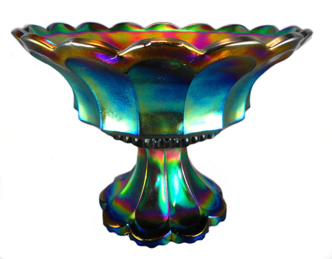 Imperial Flute Purple Punch Bowl Set: Carnival Glass Showcase