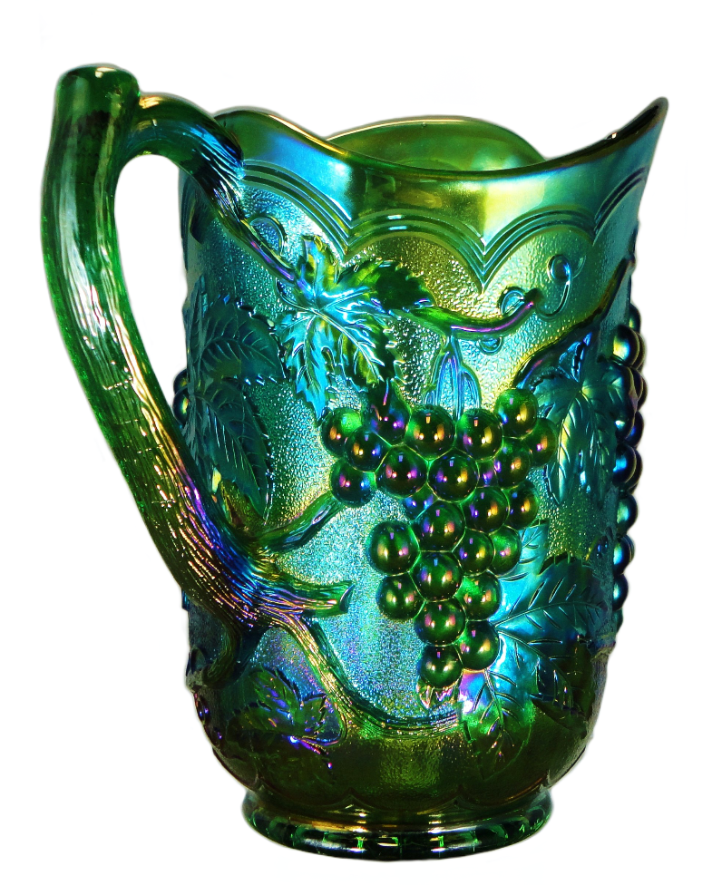 Imperial "Imperial Grape" Emerald Green Water Pitcher: Carnival Glass ...