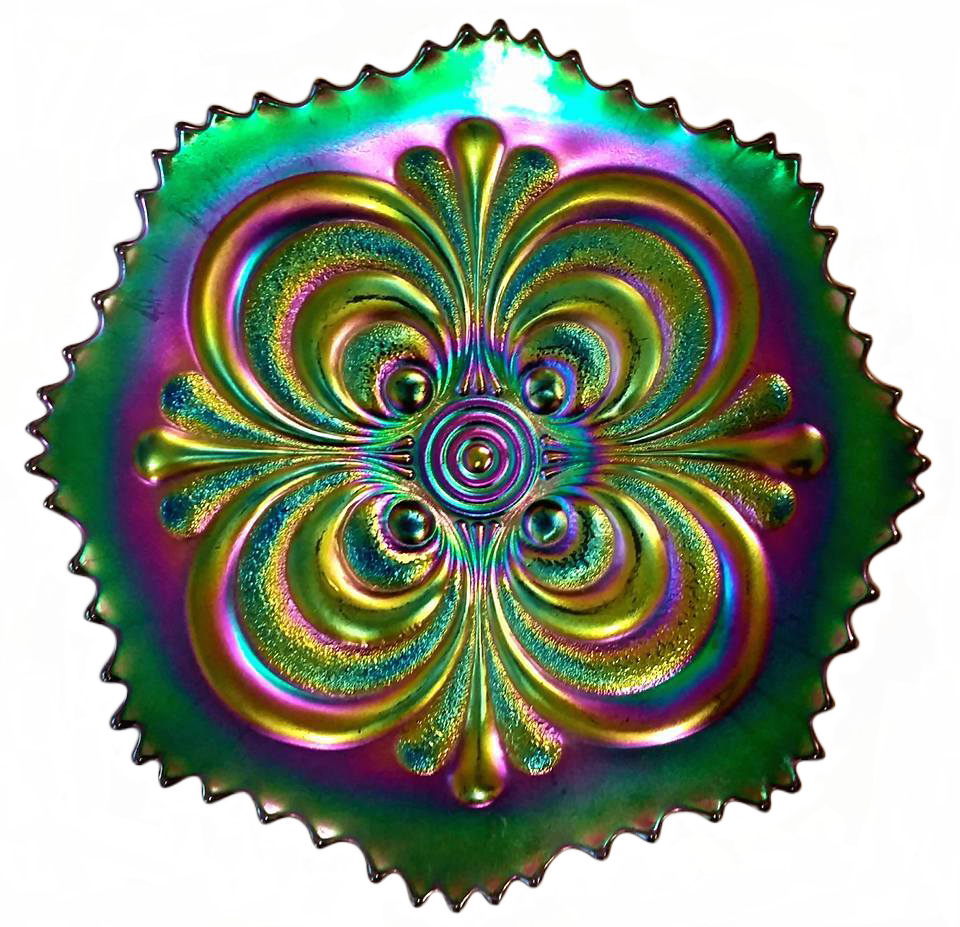 Imperial Scroll Embossed Purple Plate: Carnival Glass Showcase