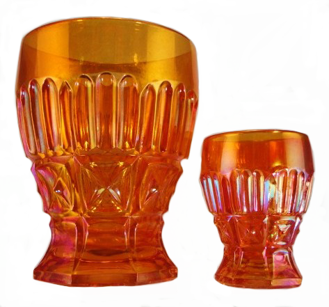 Joseph Inwald Czech Republic Rivoli Marigold Tumbler & Shot Glass ...
