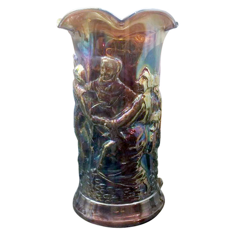 Millersburg Peoples Vase Amethyst Ruffled Vase: Carnival Glass Showcase