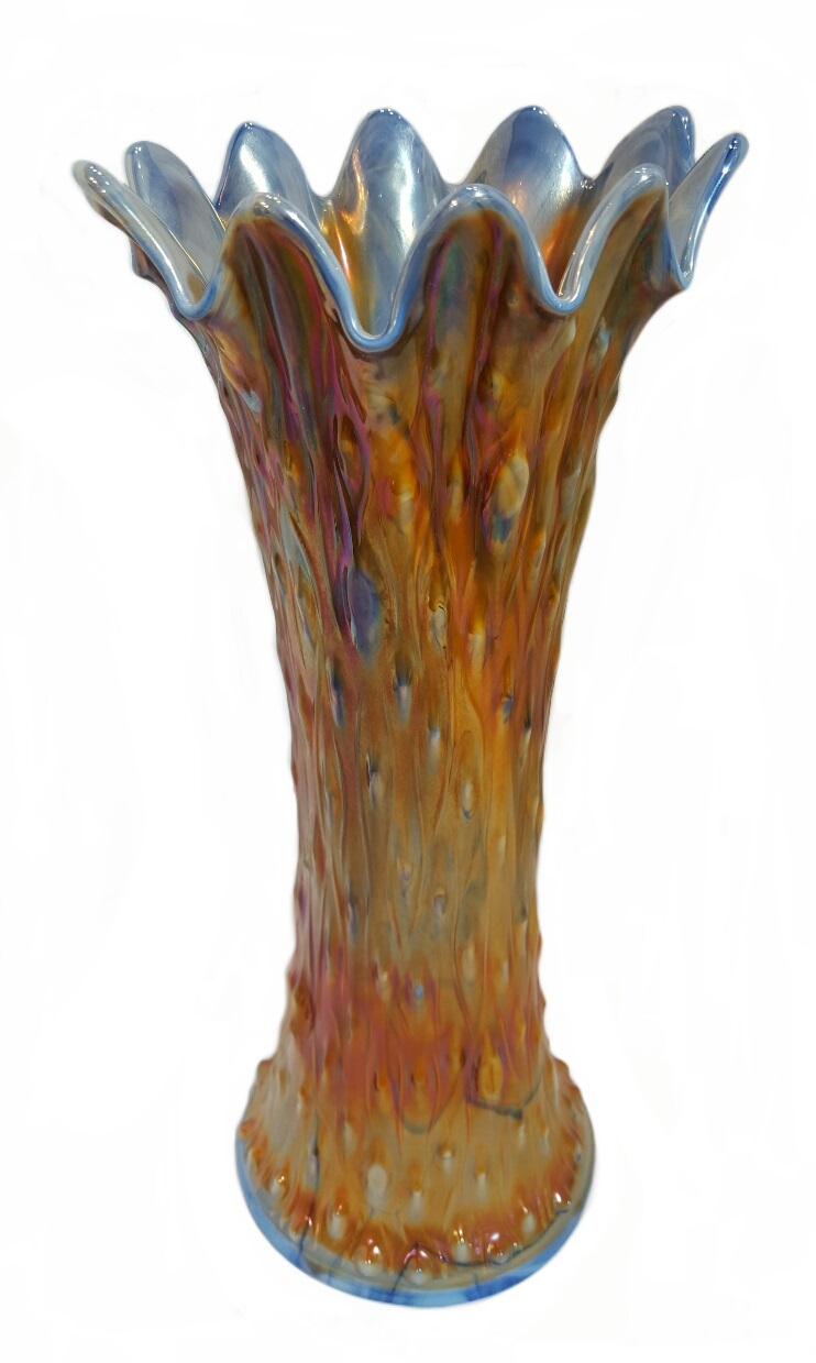 Northwood Tree Trunk Marigold over Blue Slag Mid-Size Vase ~ Only One ...