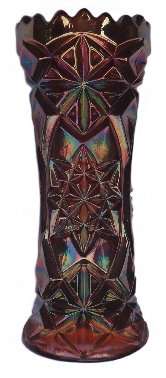 Sowerby UK Pinwheel a.k.a. Derby Amethyst Vase: Carnival Glass Showcase