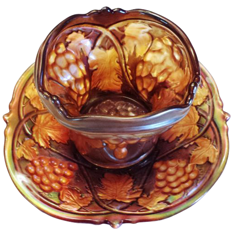 U.S. Glass Palm Beach Marigold Goofus Glass Whimsey Vase: Carnival ...